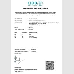 CIDB Certificates – Equator Engineering Sdn. Bhd.